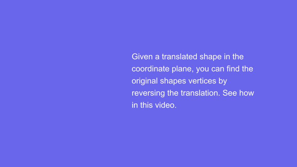 Calculate Original Coordinates of a Translated Polygon | House of Math