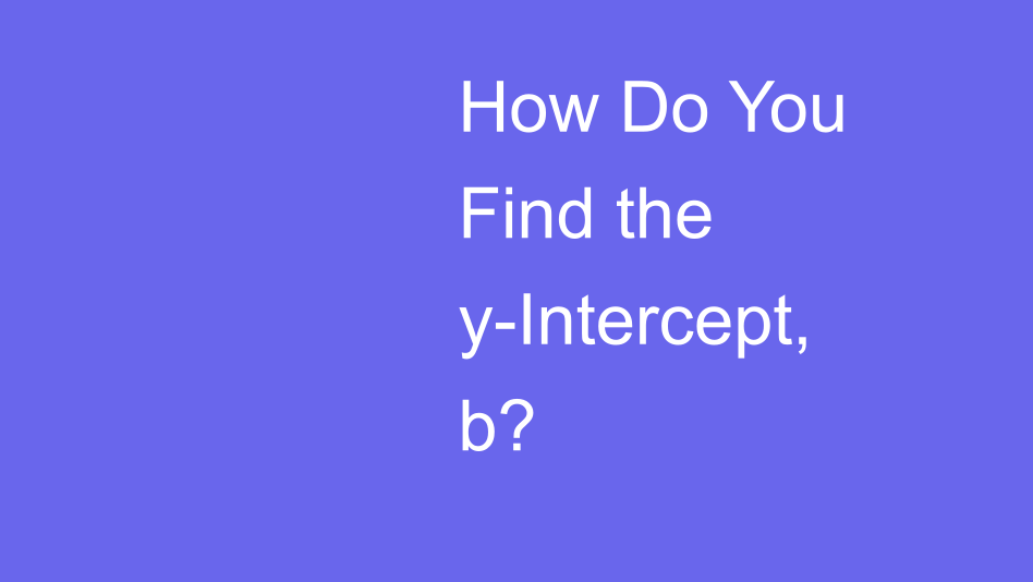 Finding the y-Intercept, b | House of Math