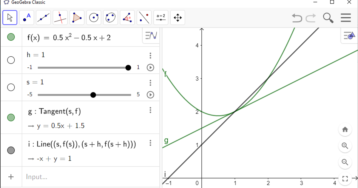 How to Animate Instantaneous Rate of Change in GeoGebra