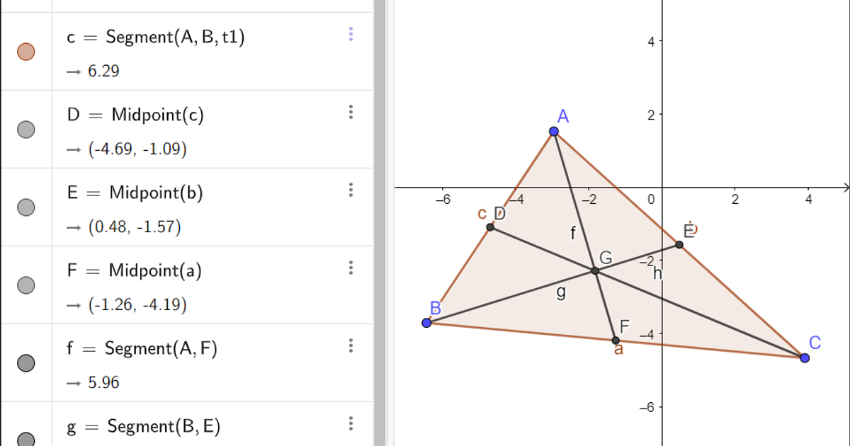 How to Find Centroid and Medians with GeoGebra
