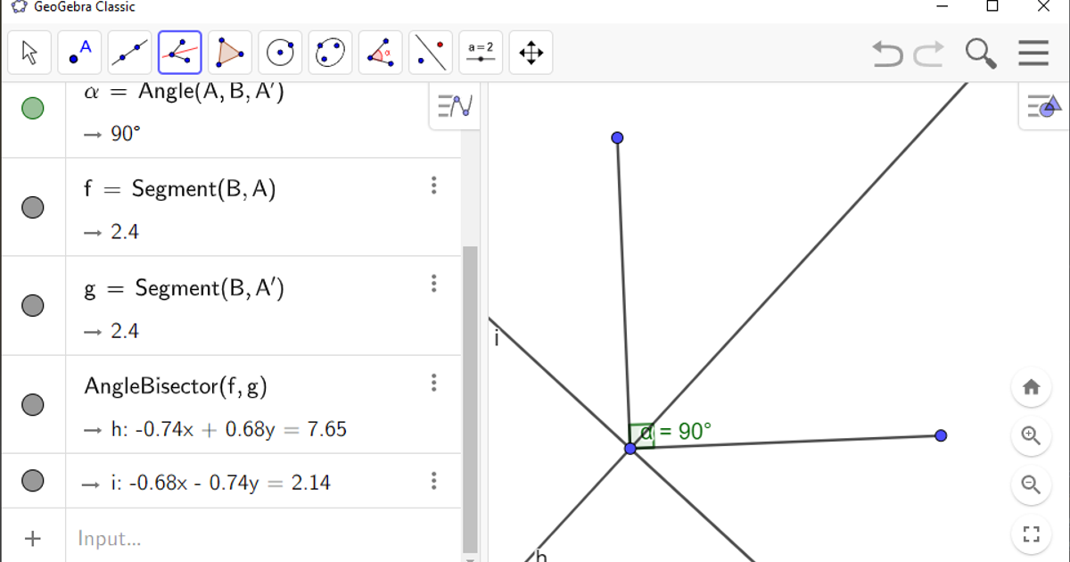 How to Construct an Angle Bisector in GeoGebra