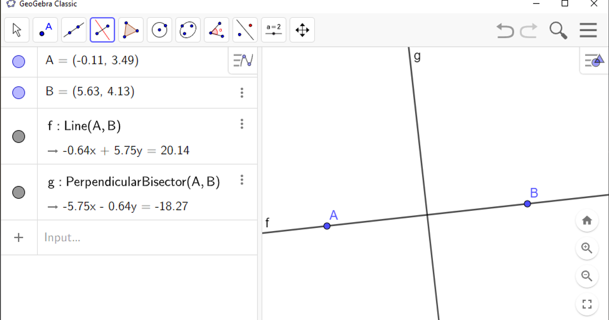How to Construct a Perpendicular Bisector in GeoGebra