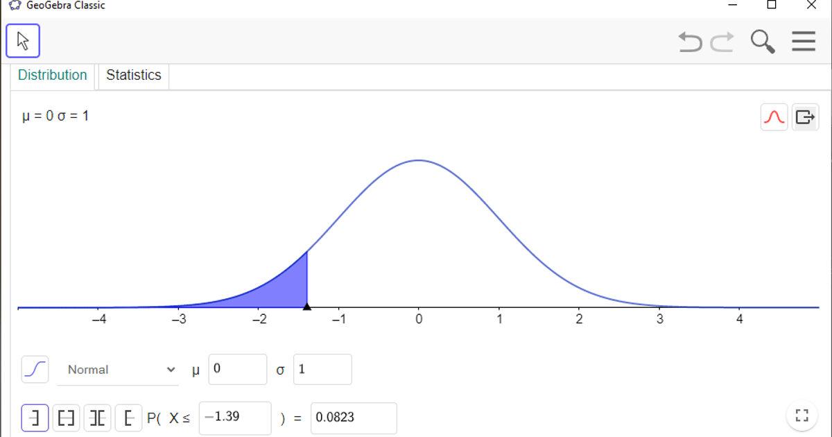 Hypothesis Testing with Normal Distribution in GeoGebra